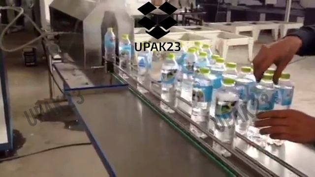 Паровой термоусадочный тоннель для слив-этикетки.