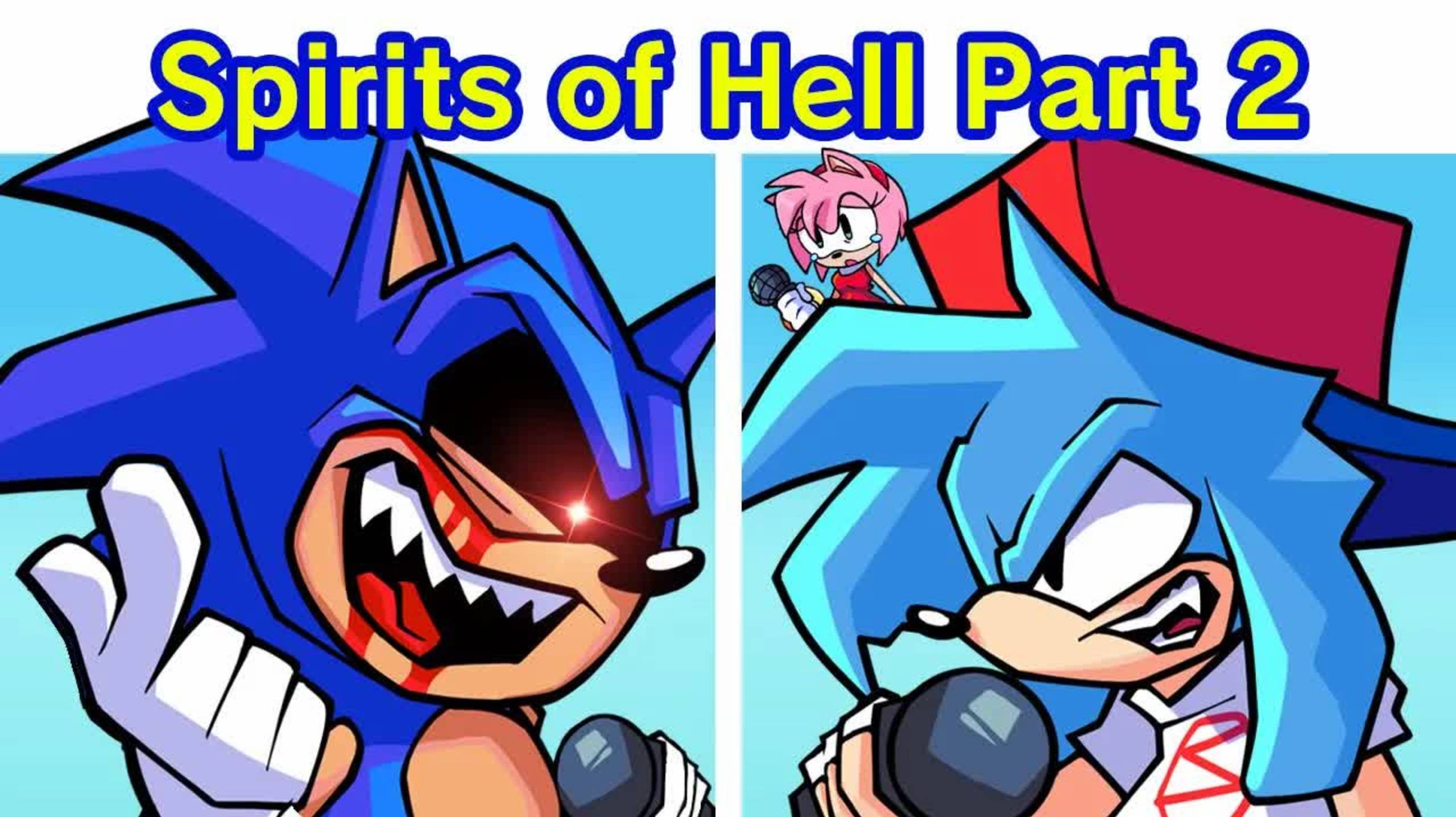 CG:Friday Night Funkin' VS Sonic.Exe - Spirits Of Hell V2 Part 2 (FNF) (Sonic/Tails/Sally/Amy/Cream)