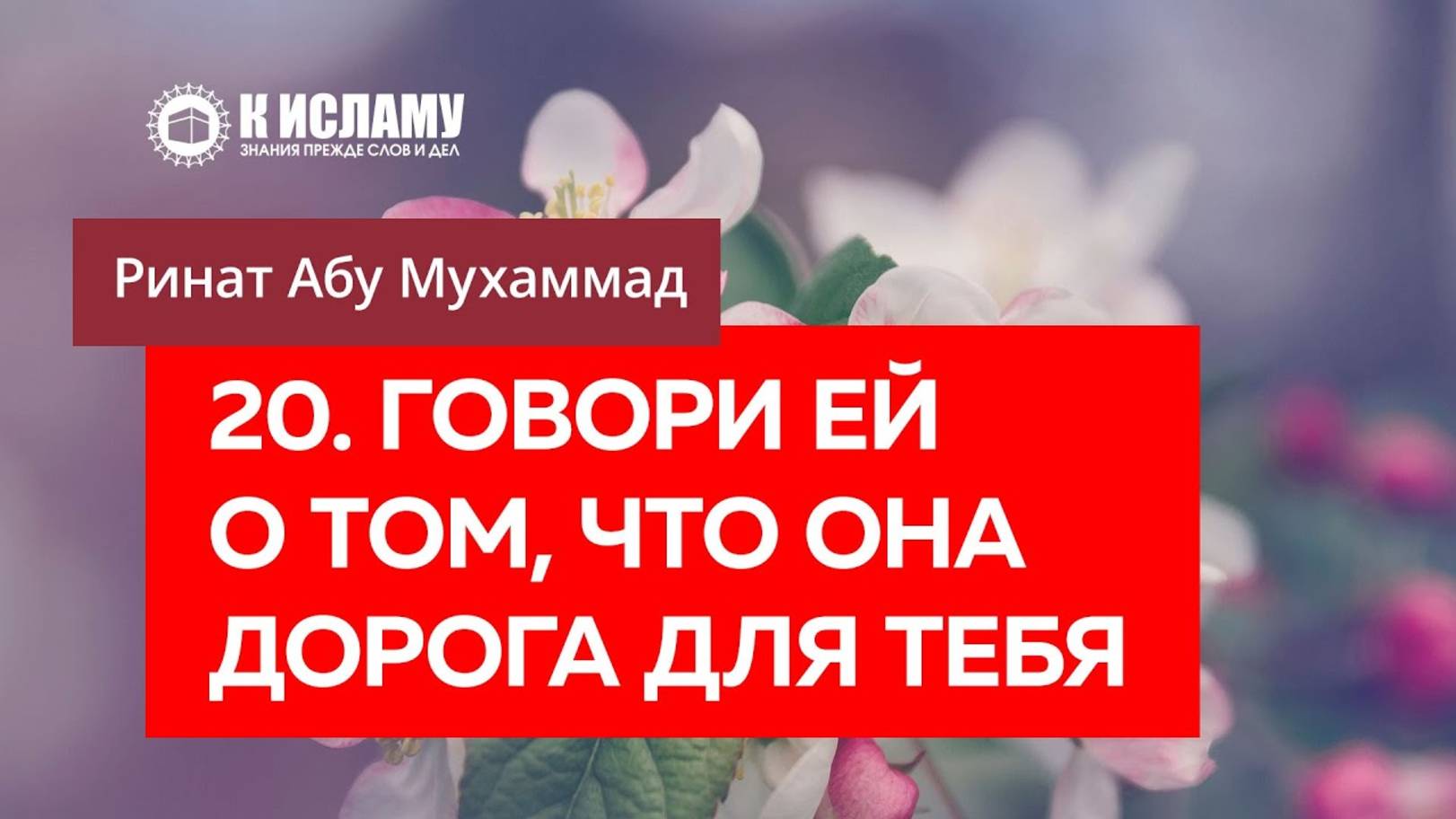 20/40. Говори ей о том, что она дорога для тебя — Ринат Абу Мухаммад