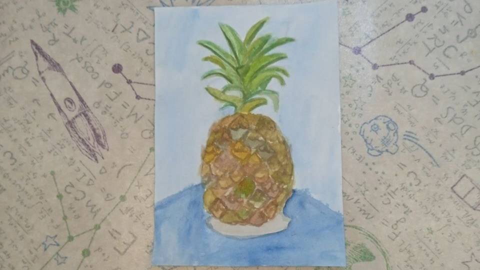 Урок 30 🎨 Как нарисовать ананас акварелью | Пошаговый урок для начинающих.