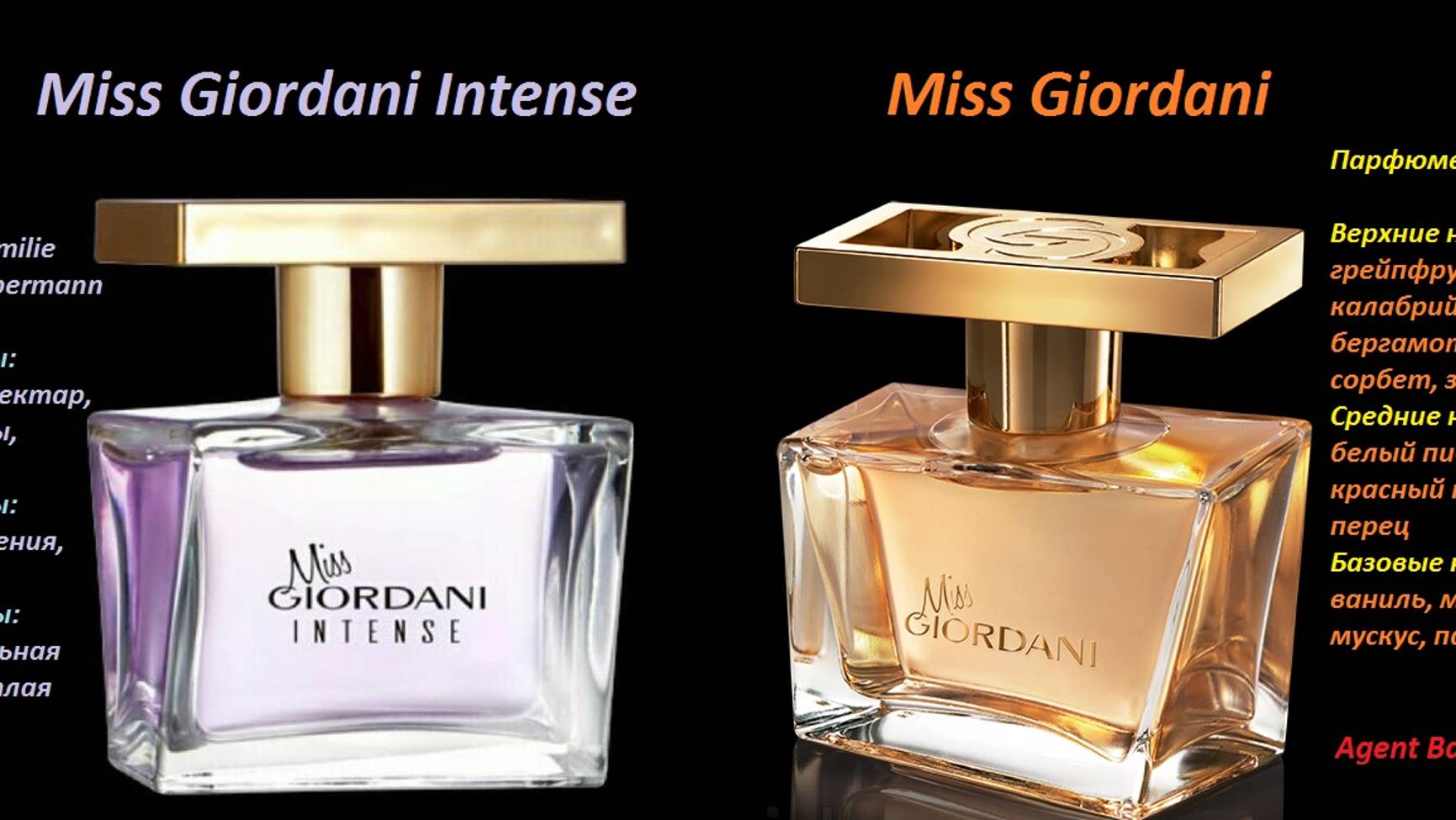 АРХИВ. Коллекция Giordani Gold：Miss Giordani и Miss Giordani Intense (Oriflame)