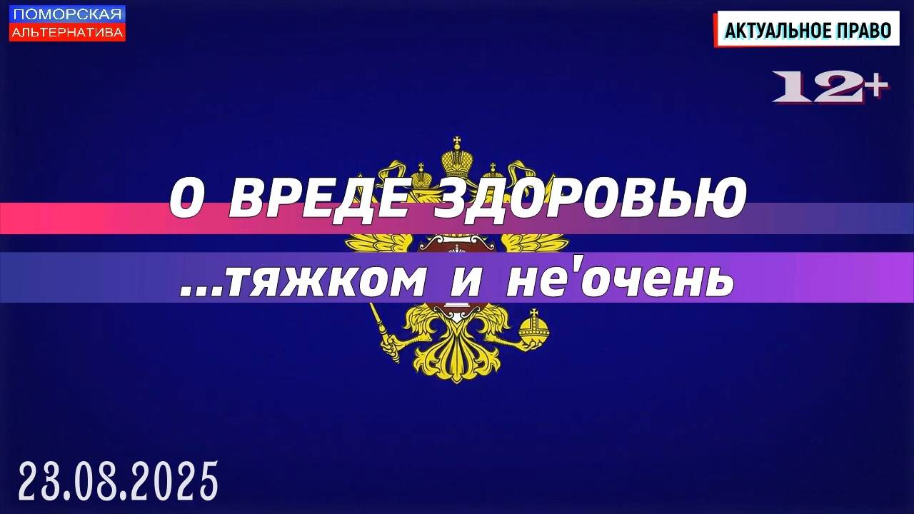 О вреде здоровью …тяжком и не’очень. #АктуальноеПраво (23.08.2025) [12+].