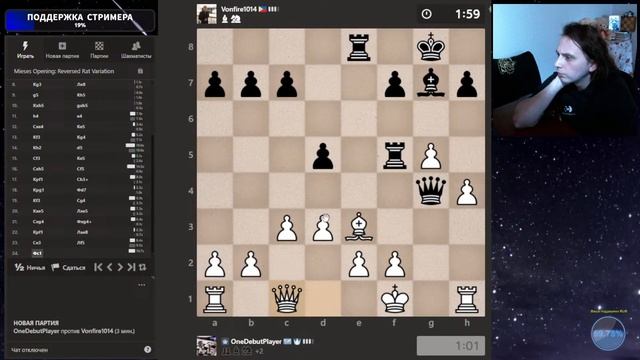 Блиц 3+0 на chess.com 20.06.2025 соперники от 2400 | Elshad system