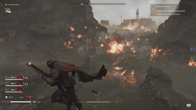 Helldivers 2 или адские десантники. Жучок пожарник. 8ка 60 кадров