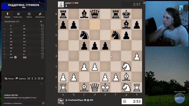 Блиц 3+0 на chess.com 23.06.2025 соперники от 2400 | Elshad system