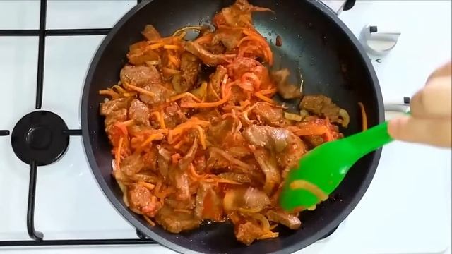 Тушеная говядина с овощами! Очень вкусно. Рецепт.