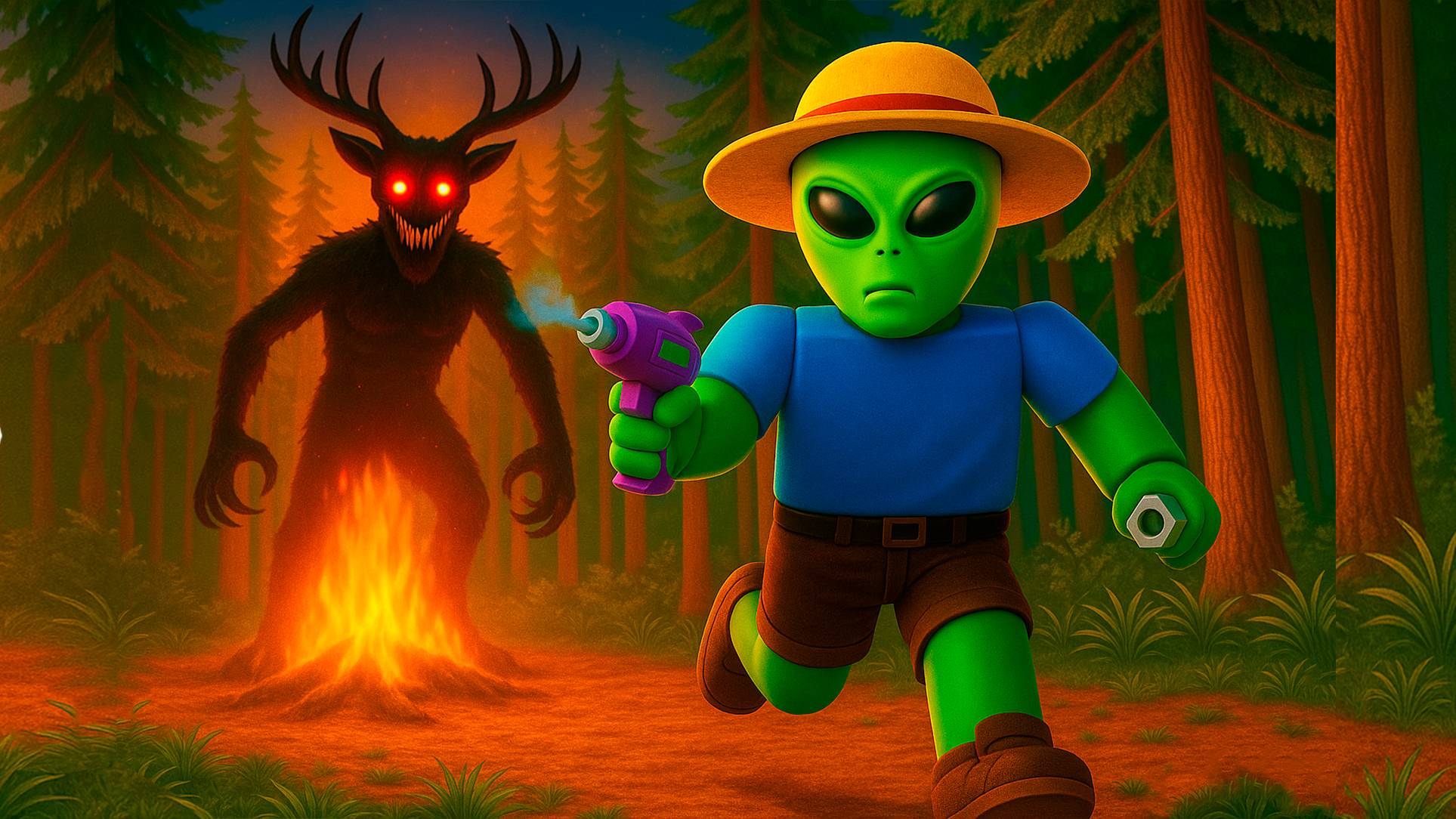 99 НОЧЕЙ В ЛЕСУ ВЫЖИВАЮ ЗА ПРИШЕЛЬЦА В РОБЛОКС!