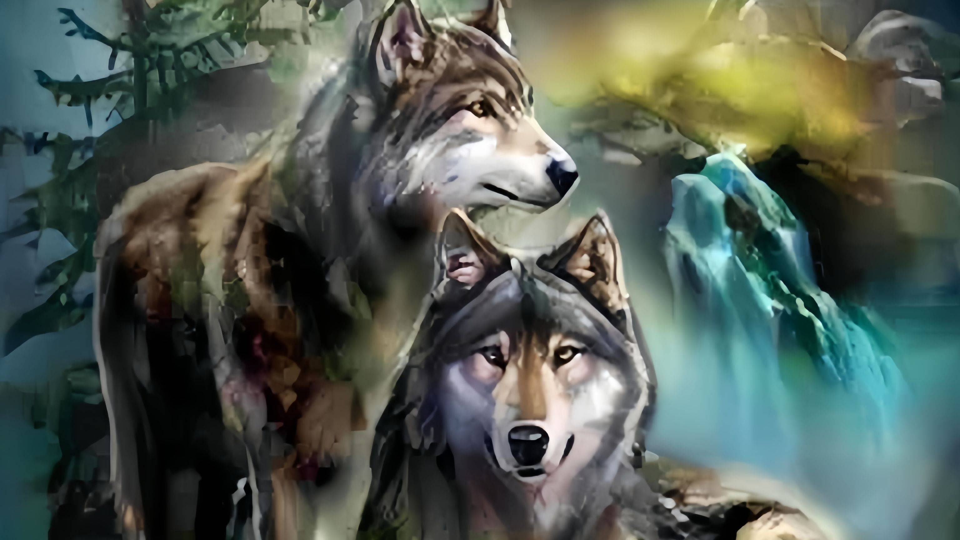 Алмазная мозаика от Art on Canvas Лунная ночь Волки 4