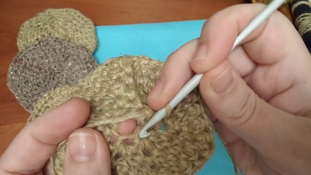 Мочалка для посуды " пять петель" ( 2-ая часть )