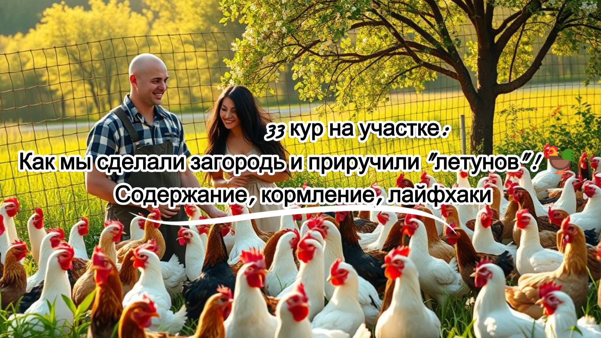 33 кур на участке! Как мы сделали загородь и приручили летунов! Содержание, кормление, лайфкаки!