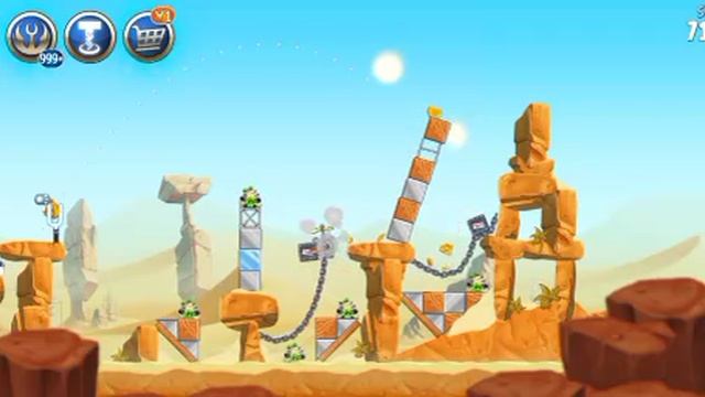 Прохождение Игры Angry Birds Star Wars II #3 - Бегство на Татуин (Синий).