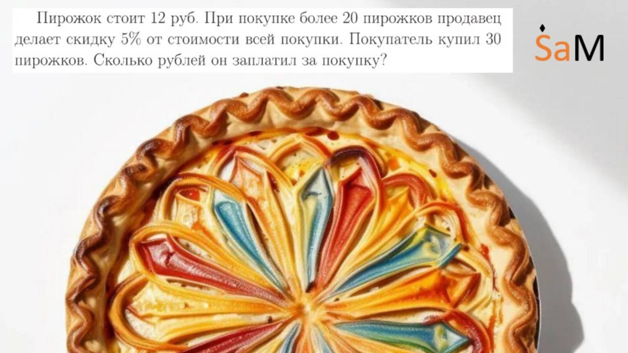 НИУВШЭ.Экзамены9классПроценты. Пирожок стоил 12 р. При покупке более 20 пирожков продавец делает...