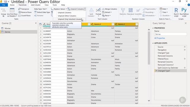 2.11. Preparing Data for Power BI - Using the Unpivot Transformation