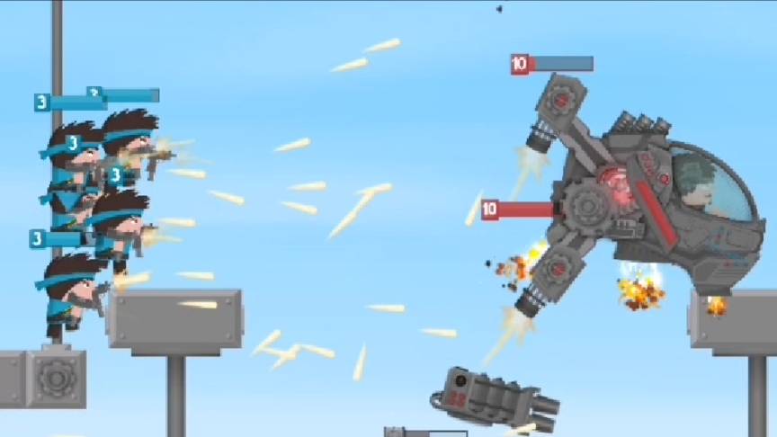 Rookie против огромного робота в Clone Armies.