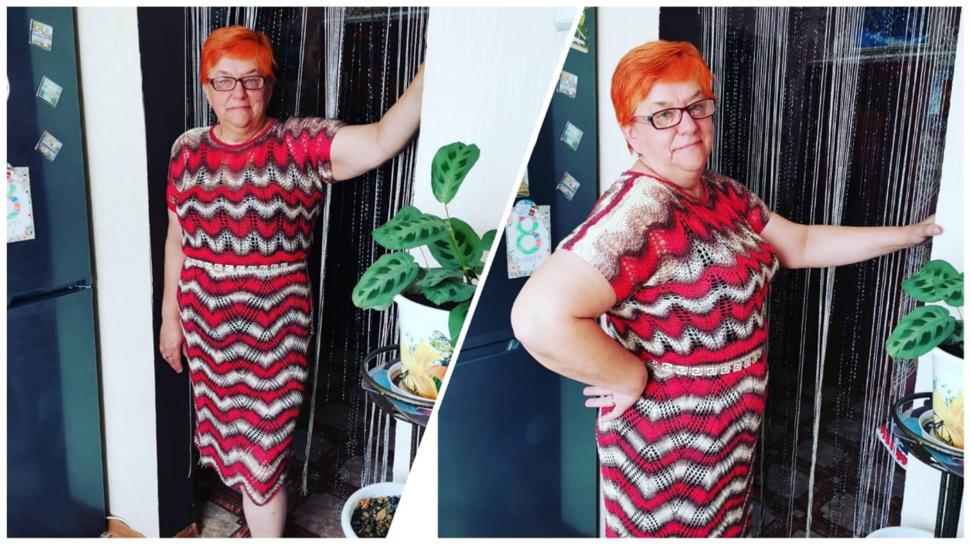 Платье из Alize Diva Silk Effect спицами - Примерка