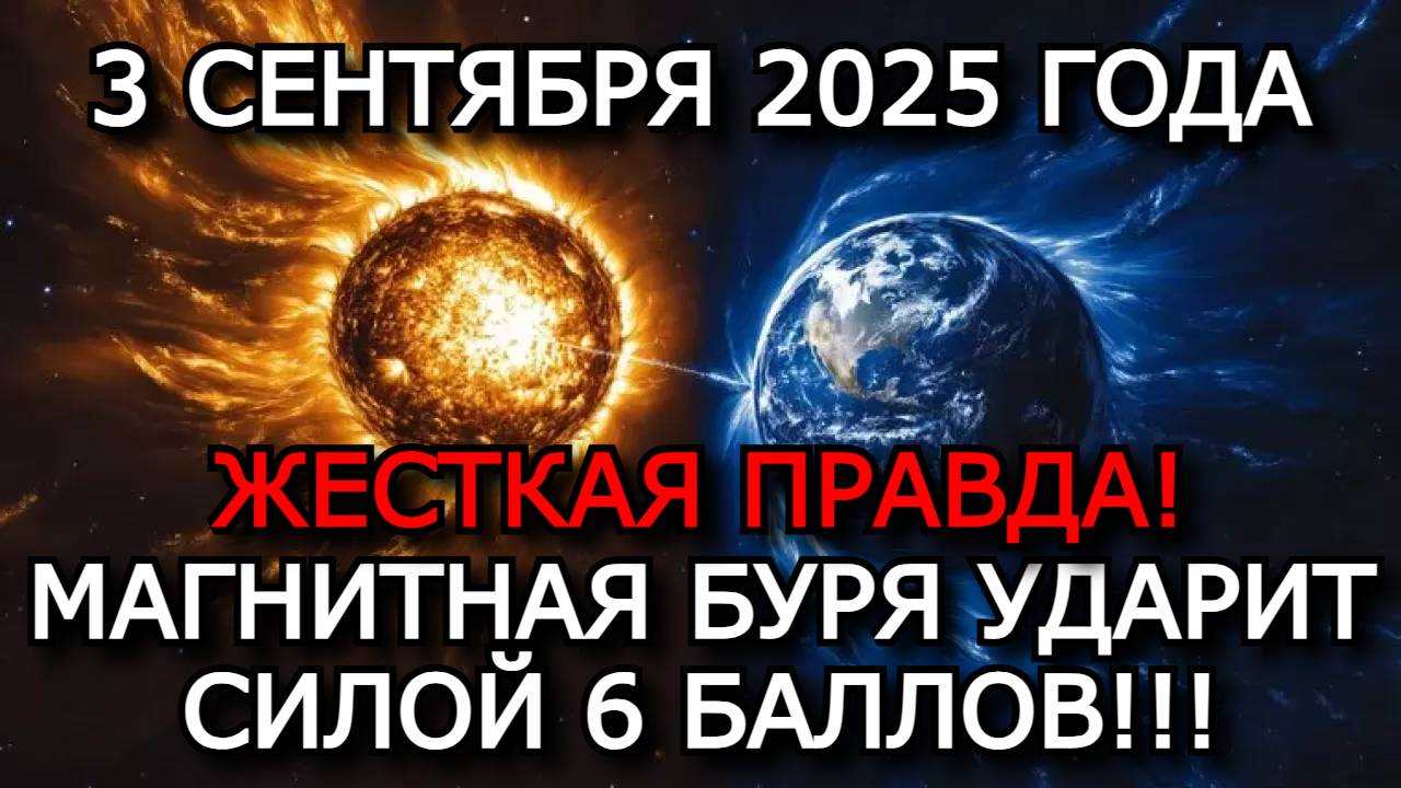 МАГНИТНЫЕ БУРИ 3 СЕНТЯБРЯ 2025: УРОВЕНЬ 5–6 БАЛЛОВ ПО К-ИНДЕКС!