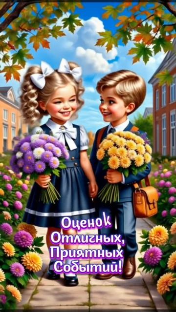 С 1 сентября,с днём знаний. Музыкальная открытка поздравление.