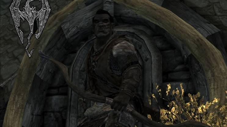 The Elder scrolls V: Skyrim. Прохождение за орка №12. Чистим некромантов в пещере Волчий череп.