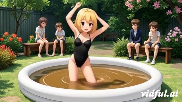 Купание девочки перед успешными геймерами