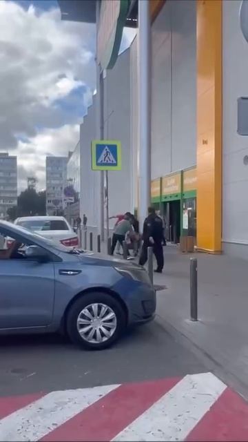 Три таджика напали на охраника и полицейского в Щелково, ТЦ Глобус