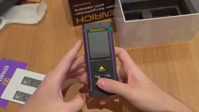 Лазерная рулетка Ermenrich PRO LR100, с камерой | Ermenrich – видео распаковки