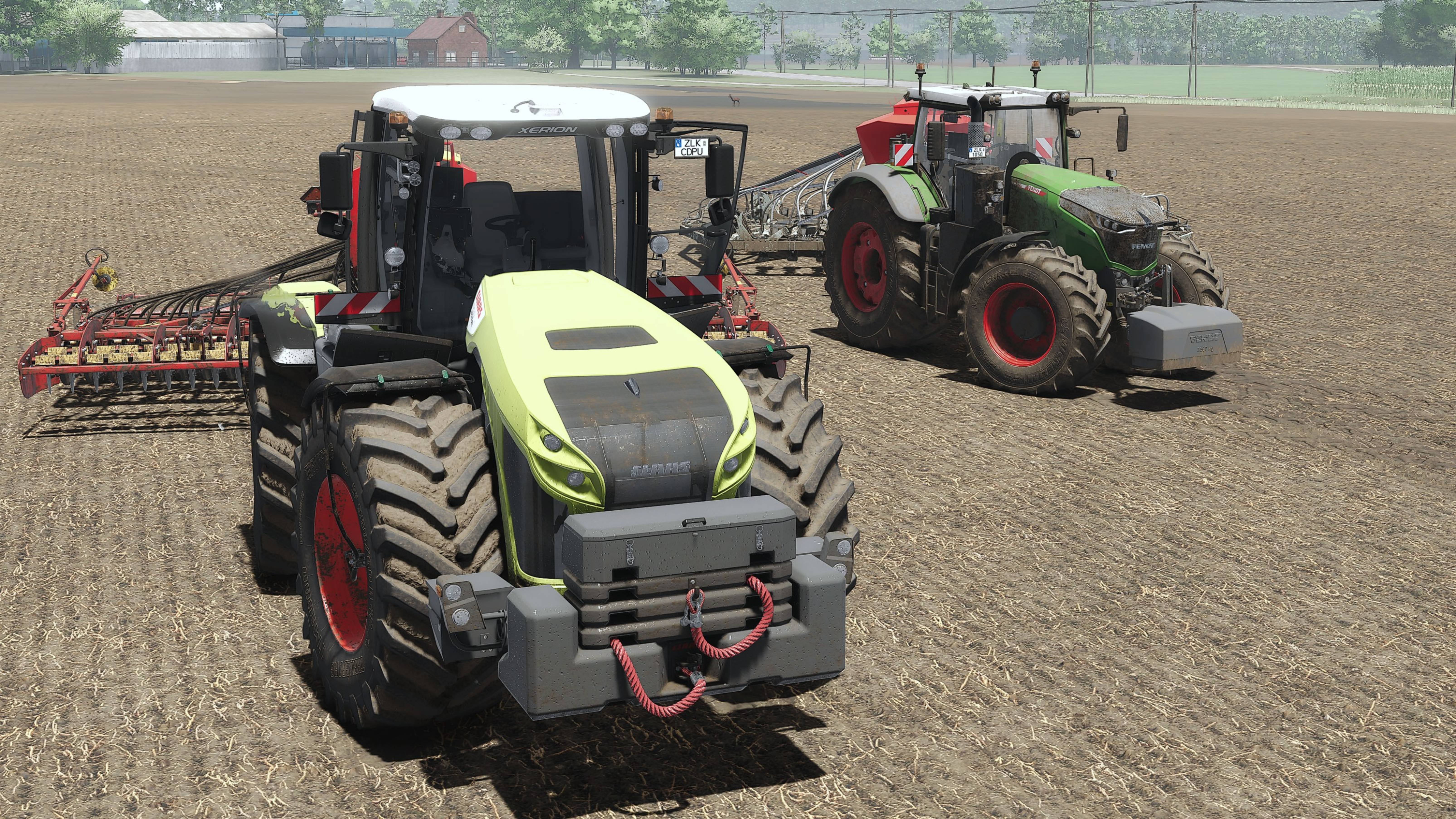 Claas Xerion 4200 и FENDT 1050 сеют ячмень FS25