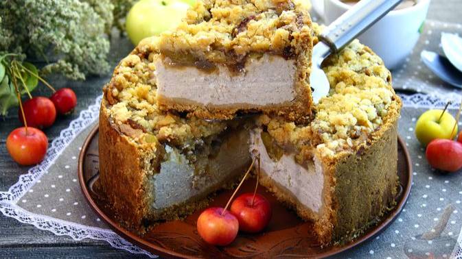Вкусный, как торт. ЯБЛОЧНЫЙ ЧИЗКЕЙК С ОВСЯНЫМ ШТРЕЙЗЕЛЕМ