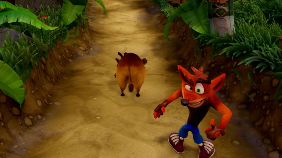 Смешная мультяшная игра Crash Bandicoot. Прохождение 7 этапа игры мультика Дикий кабан