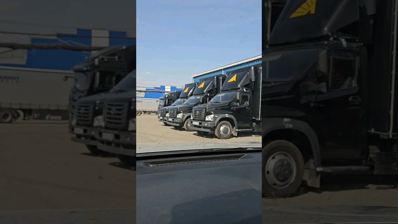 Блестящие чёрные грузовики