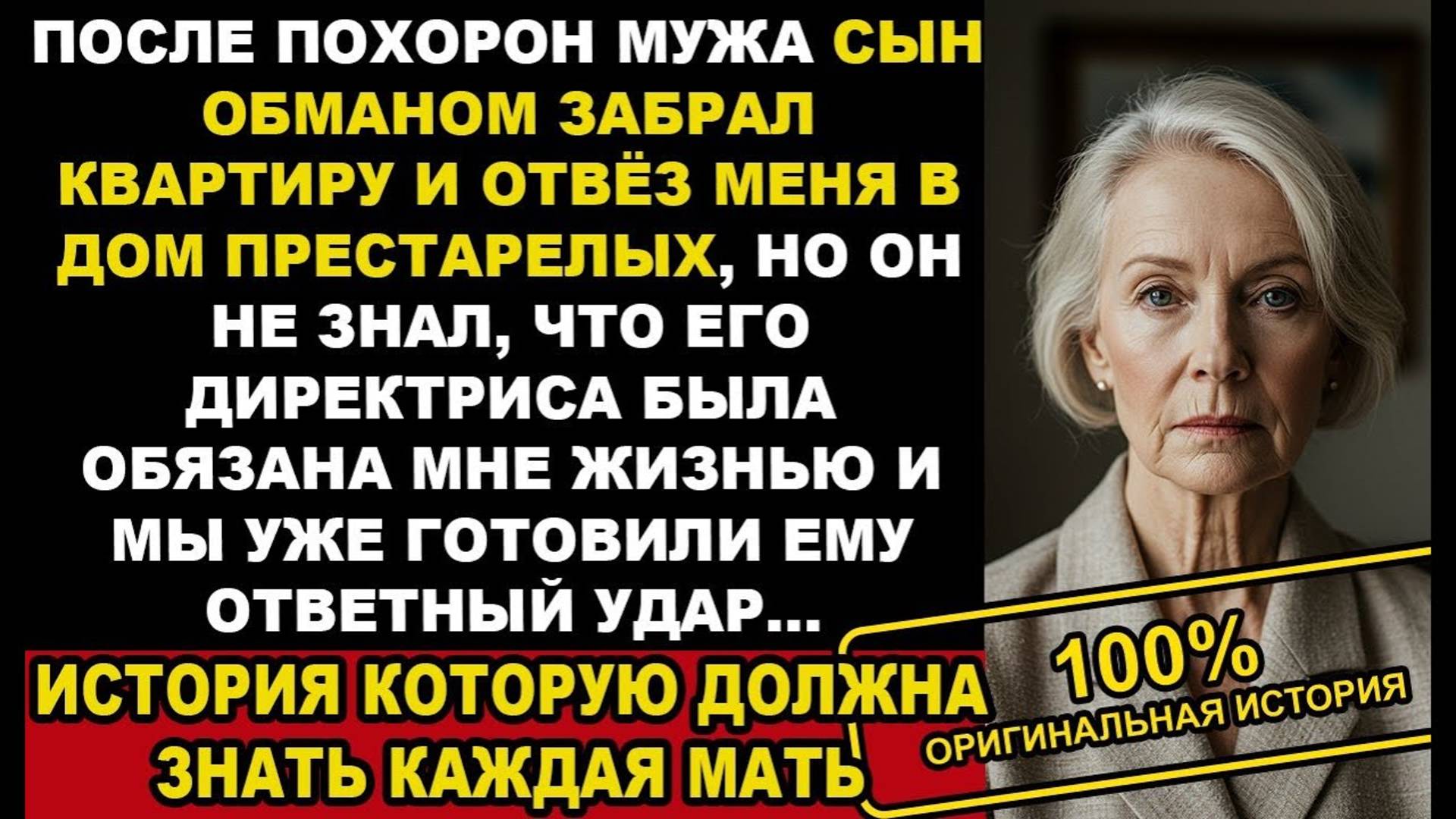 После похорон мужа сын обманом забрал квартиру и отвёз меня в дом престарелых. Аудиорассказ