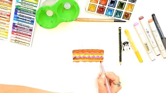 Урок 03  Открытка торт