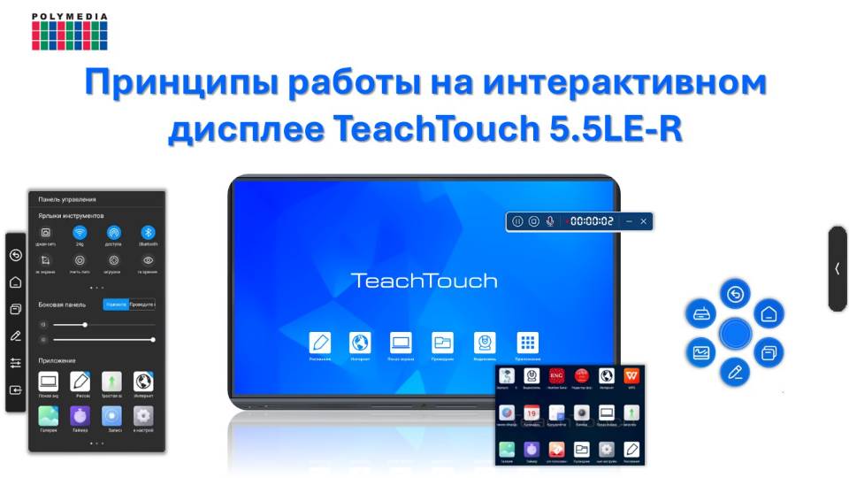 Принципы работы на интерактивной панели TeachTouch 5.5LE-R