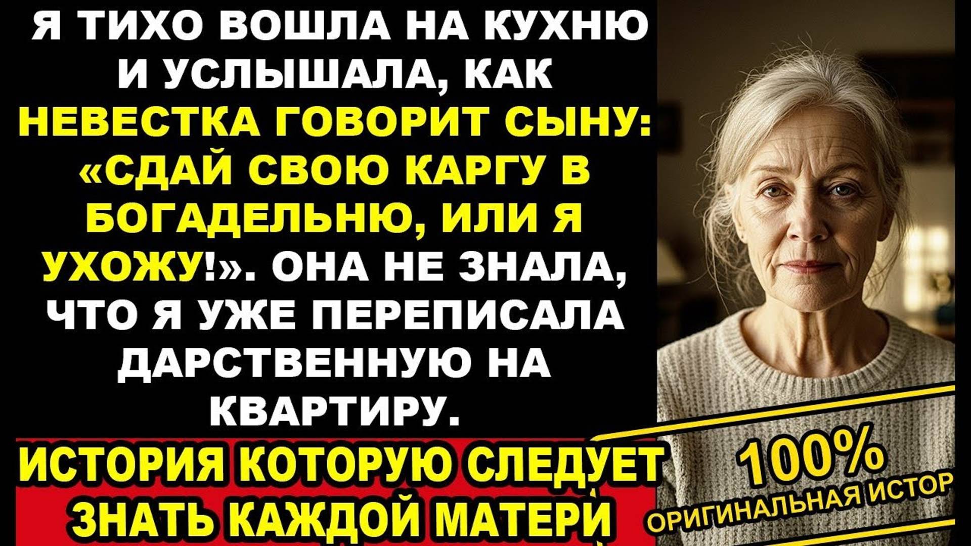 Я подслушала, как невестка называет меня «СТАРОЙ КАРГОЙ», а мой сын заискивал. Рассказ из жизни