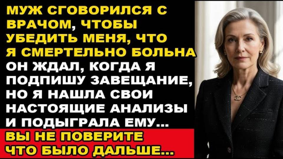 Муж с врачом убедили меня, что я умираю, чтобы я отписала им всё. . Аудиорассказ