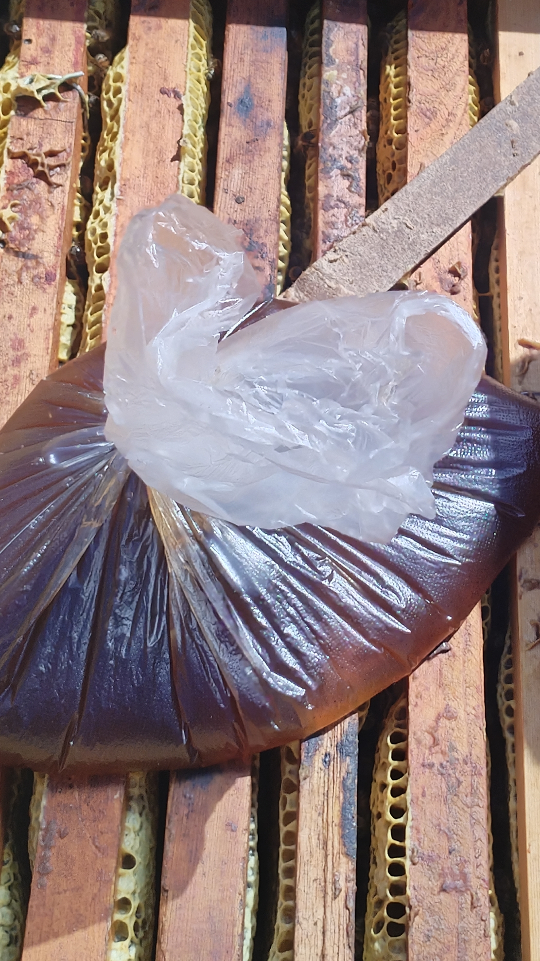 Наступила осень надо кормить пчел.