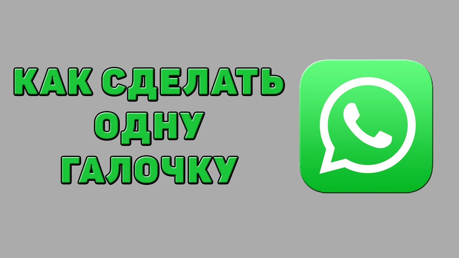 Как сделать одну галочку в Ватсапе