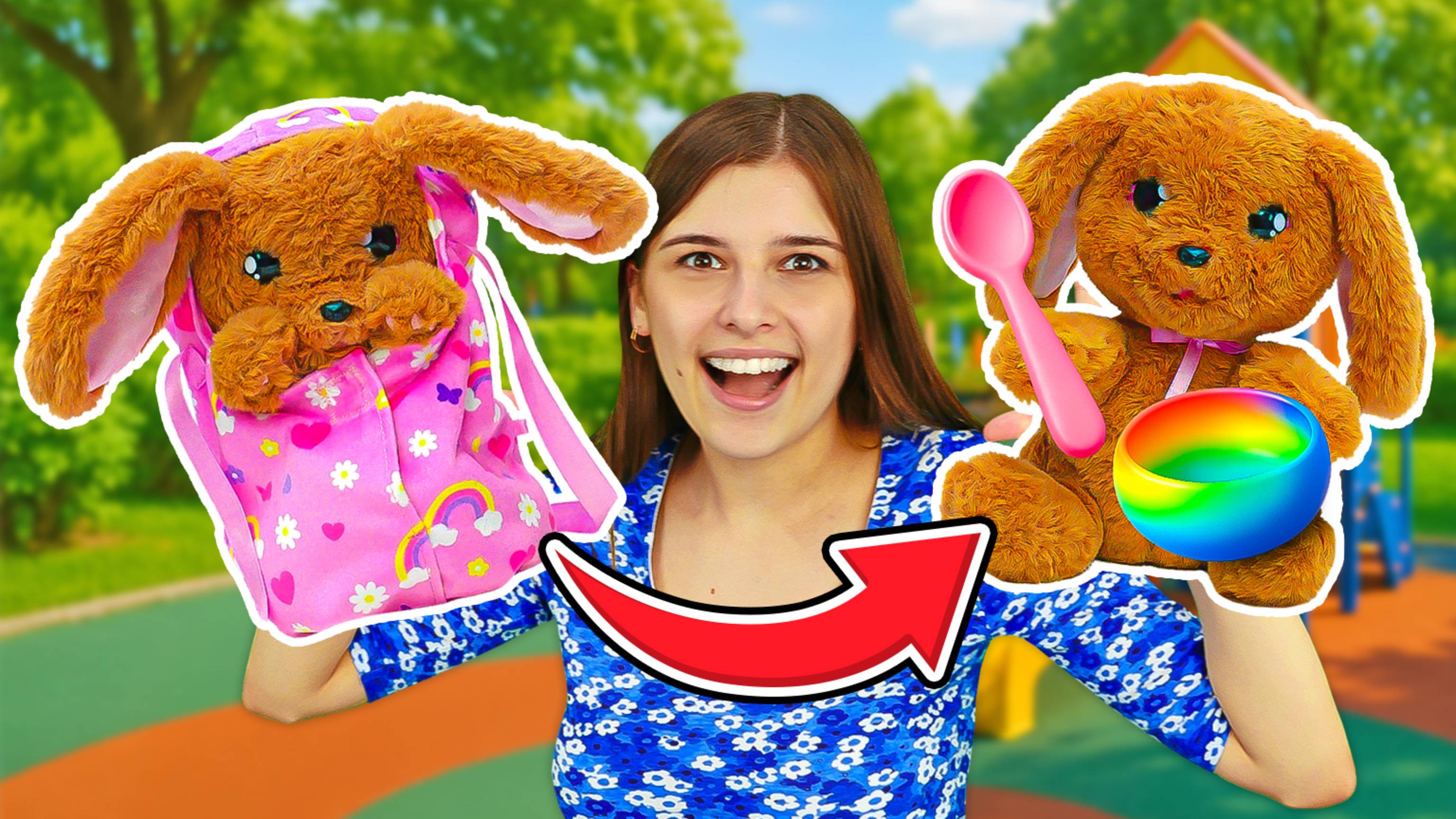 🐶🎒 Милый щенок и Маша гуляют вместе! Игрушка Кокер Бейби Поуз