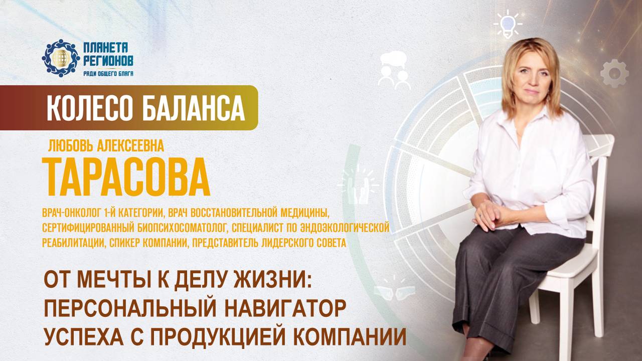 Тарасова Л.А. «ОТ МЕЧТЫ К ДЕЛУ ЖИЗНИ: ПЕРСОНАЛЬНЫЙ НАВИГАТОР УСПЕХА С ПРОДУКЦИЕЙ КОМПАНИИ» 04.09.25
