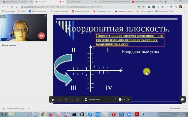 Видеоурок по теме Координатная плоскость