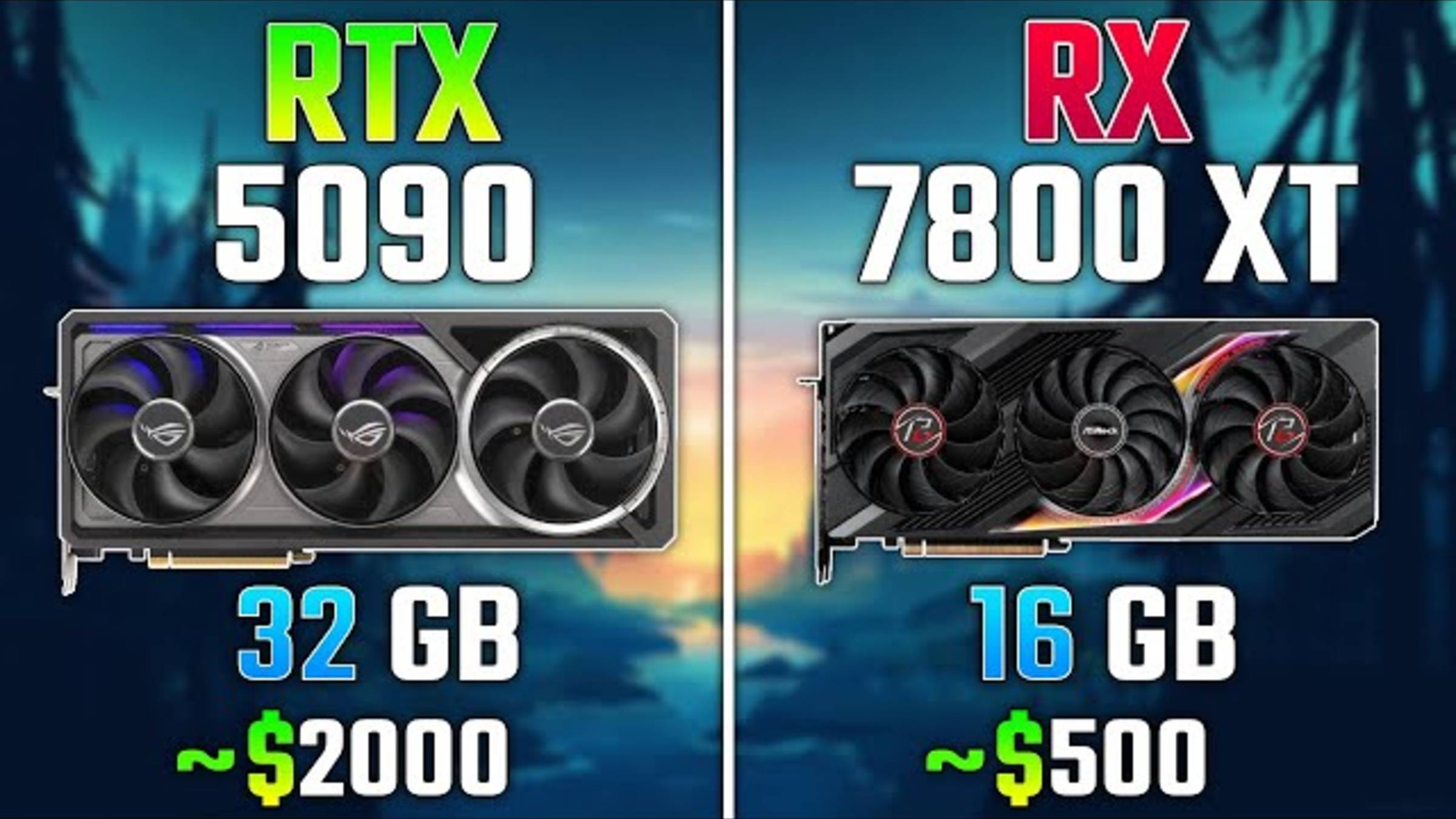 RTX 5090 vs RX 7800 XT | Test in 7