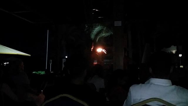 Египет-23. Отель "NAAMA BAY PROMENADE". Фаер-шоу в отеле на пляже.