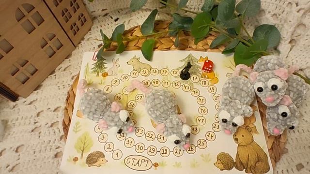 вязальный квест "Лесные звери" ход4 (отчет) и бросаю кубик ход 5