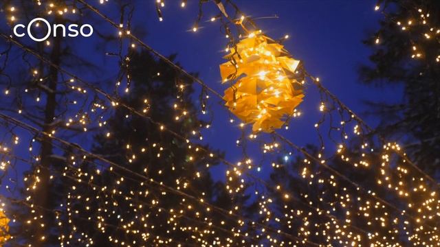 Уличный световой потолок с шишками г. Нерюнгри