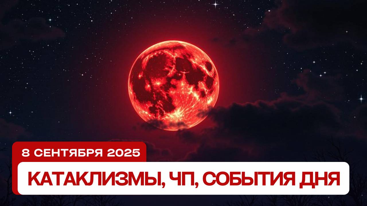 Катаклизмы сегодня 08.09.2025: Лунное затмение, пожары в Европе, наводнения в Азии
