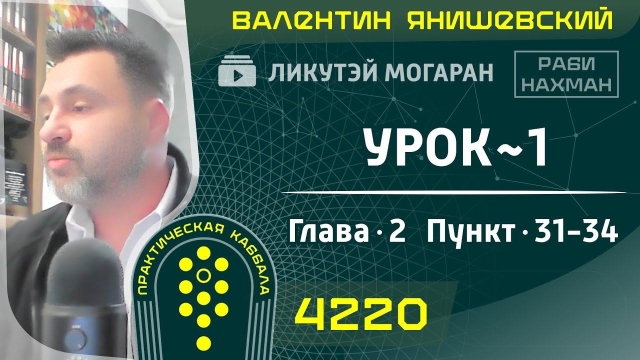 ЛИКУТЭЙ МОГАРАН. УРОК 1 Глава 2 Пункт 31-34. Раби НАХМАН.(РаМБаН)