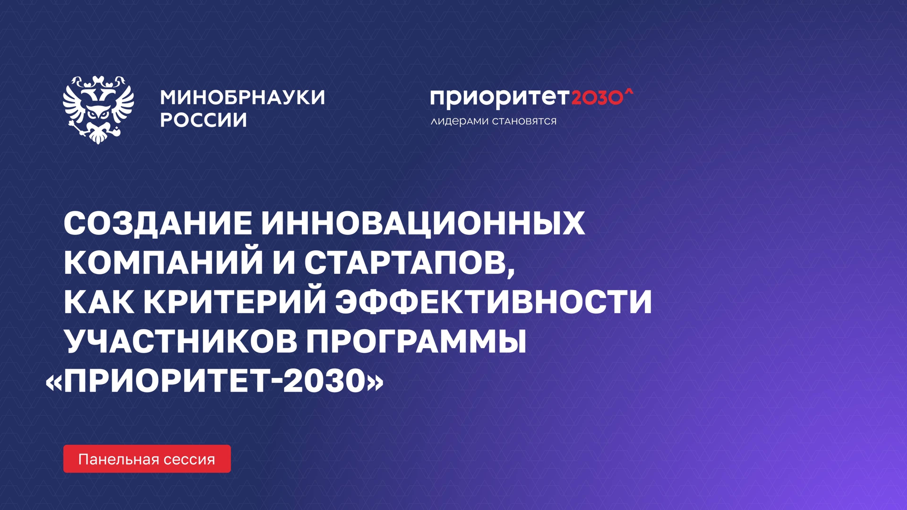 Создание инновационных компаний и стартапов, как критерий эффективности участников программы Приорит