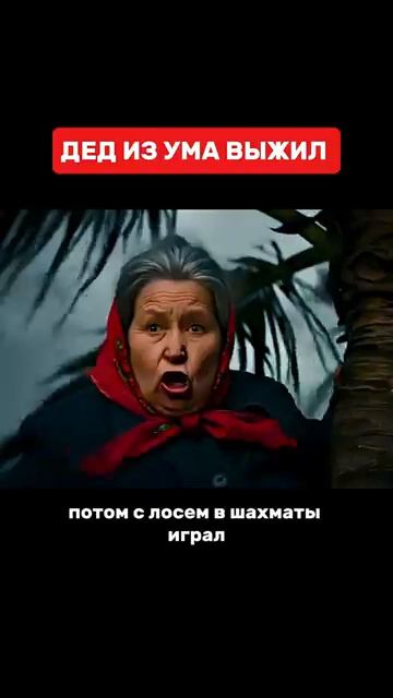Бабушка спасается от деда