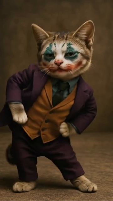 Котик Джокер танцует