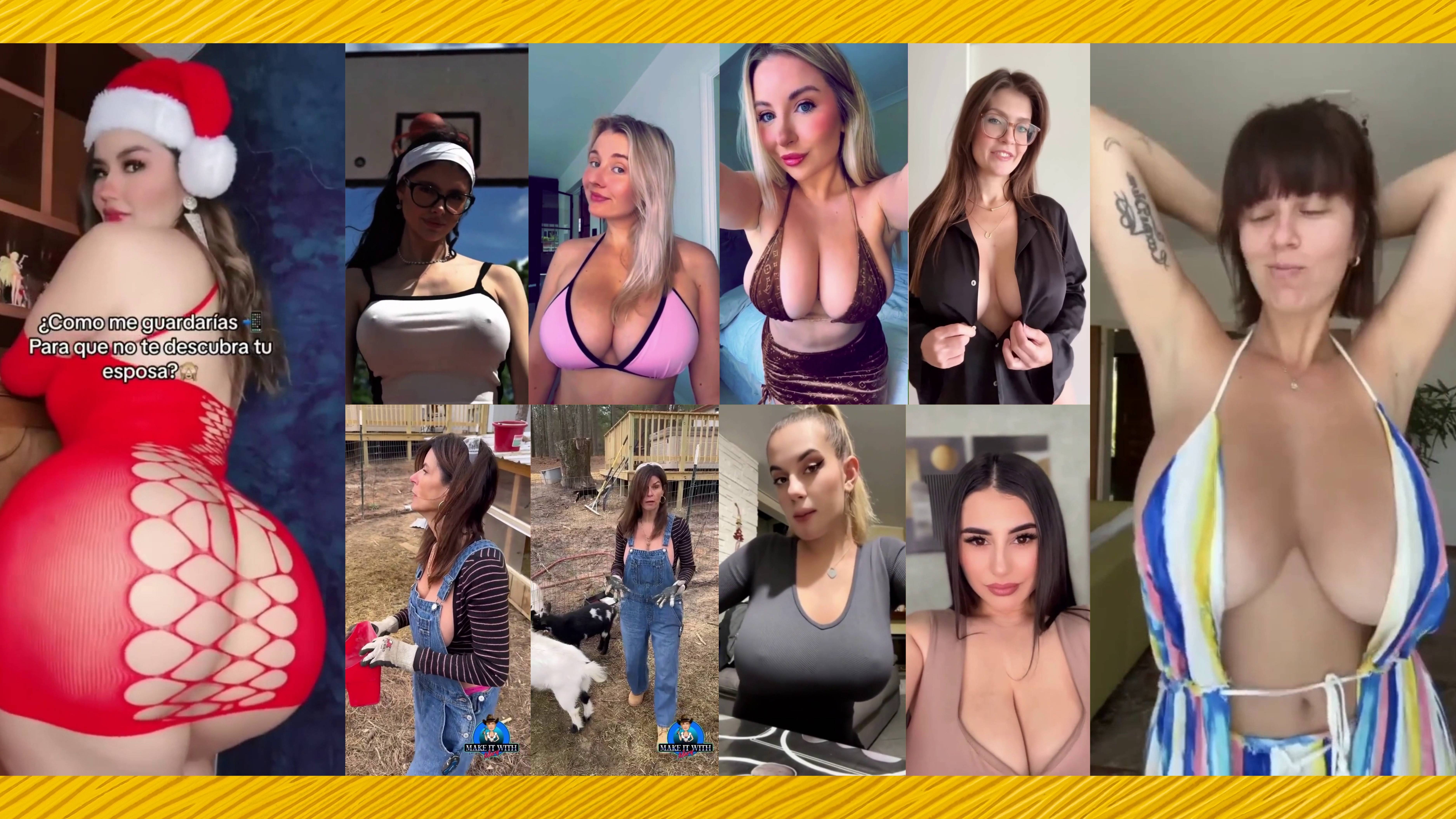 Huge Boobs / No Bra / Hard Nipples 69 - Big bank tiktok challenge ❤️ClipchampGirls 2025