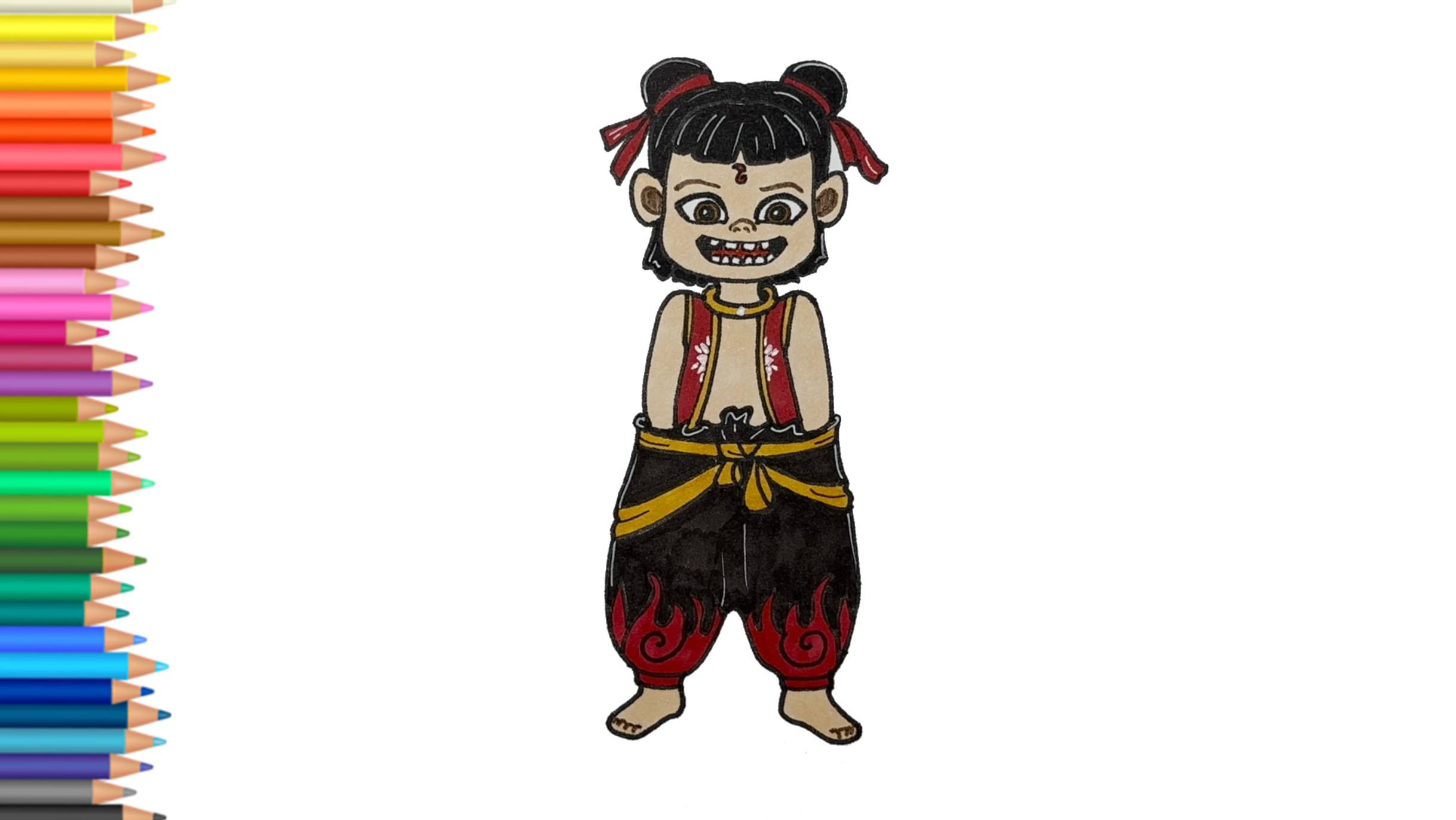 Как нарисовать Нэчжи из мультфильма🔥